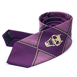 Gamusi Yoshikage Skull Neck Tie Necktie Adventure Tie Cosplay Costume Props (Purple)