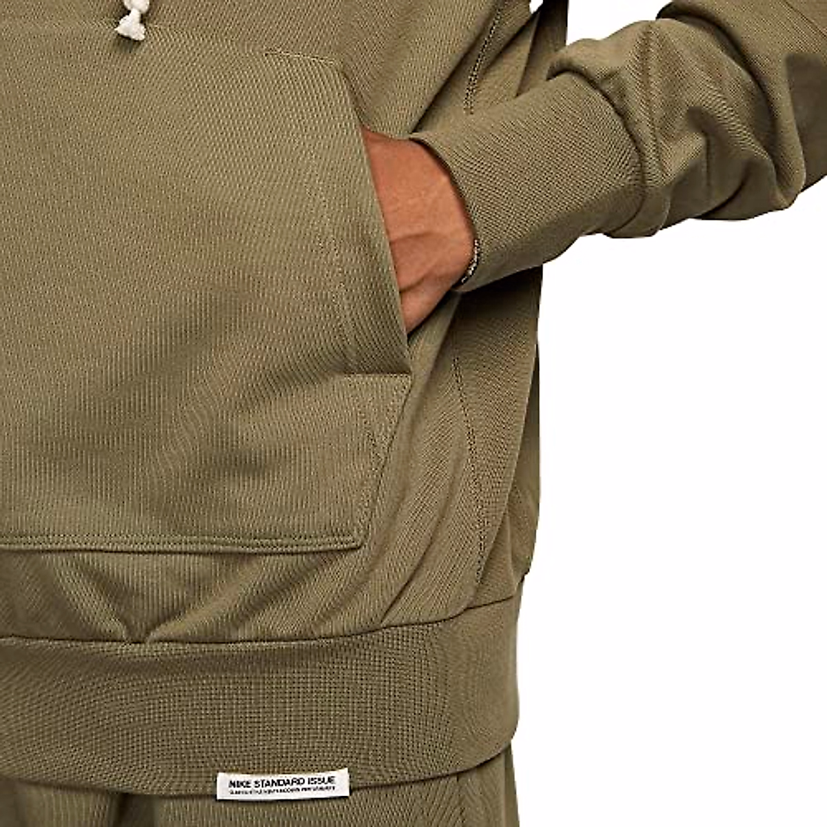 Nike Dri-FIT Standard Issue Men's Unisex Pullover Basketball Hoodie (as1, alpha, m, regular, regular, Medium Olive/Pale Ivory)