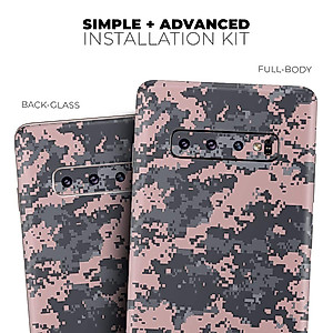 DesignSkinz Subtle Pink and Gray Digital Camouflage Protective Vinyl Decal Wrap Skin Cover Compatible with The Samsung Galaxy S20 (Screen Trim & Back Glass Skin)