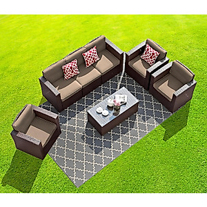 12 Pcs Outdoor Cushion Covers 23x25x4 Outdoor Patio Cushions Covers Replacement Waterproof with Zipper for Outdoor Sofa w/6 Seat Cushion Covers and 6 Backrest Pillow Covers Taupe, Covers Only