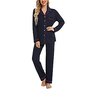 Leikar Pajama Set For Women Soft Long Sleeve Long Sleeve Sleepwear Pjs Lounge Sets