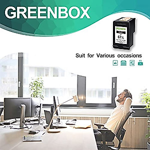 GREENBOX Remanufactured 67XL Black High-Yield Ink Cartridge Replacement for 67 XL 67XL for DeskJet 1255, 2700, 4100 Series, HP Envy 6000, 6400 Series Printer (1 Pack)