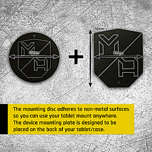 Mob Armor TabNetic Combo Pack - Magnetic Tablet Mounting Solution with Heavy Duty Metal Plate, Adjustable Mounting Disc and Strong 3M VHB Non-Marking Adhesive Magnet Stickers for Car Tablet Mount