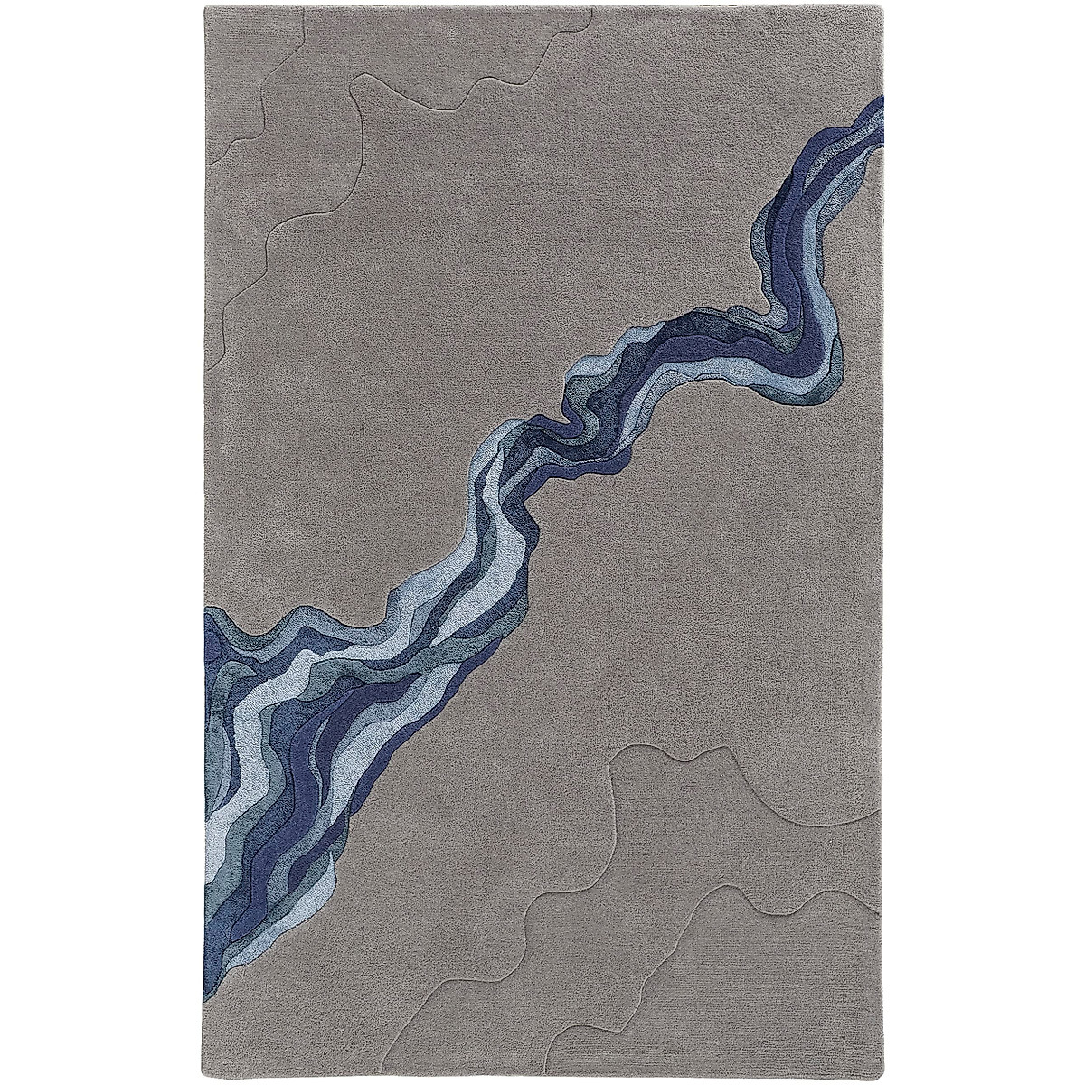 Feizy Serrano Modern Wool Rug, Gray/Blue, 8' x 10' Area Rug