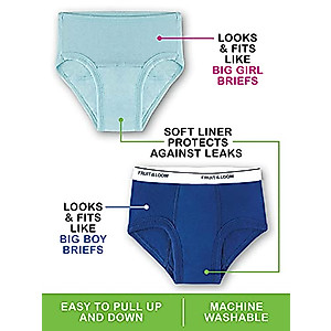Fruit of the Loom Baby Toddler Potty Training Underwear (6 Pack), Girls Brief-Assorted Color, 18 Months