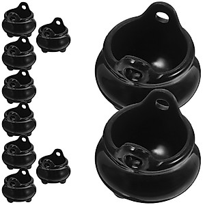 10pcs Miniature Witch Cauldron Model Halloween Cauldron Kettles Dollhouse Decor Party Favors Candy Holder Witch Props