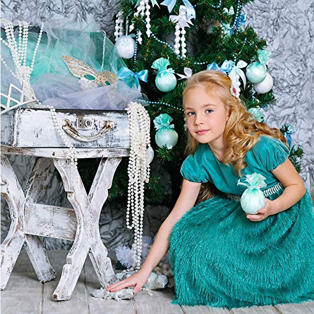 Mandala Crafts Faux White Pearl Beads Garland - 4mm 44 Yds White Pearl Strands Spool Pearl String Bead Roll Pearl Garland for Wedding Party Christmas Tree Decoration