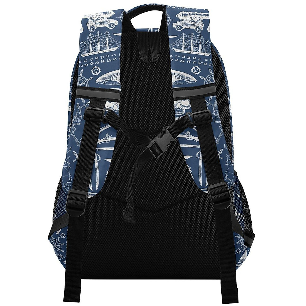 ALAZA Pirate Navy Blue Backpack for Students Boys Girls School Bag Travel Daypack
