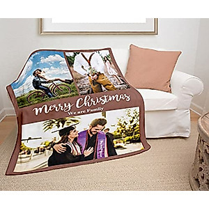 Novgarden Custom Blanket with Photo for Girlfriend/Boyfriend, I Love You Personalized Christmas for Couple Flannel Picture Throw Blankets