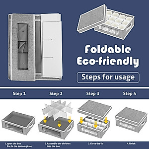 homyfort 2 Pack Cup and Coffee Mug Storage Box Organizer with Dividers, China Storage Containers Hard Shell with 24 Compartments for Mugs Moving and Protection (Grey)