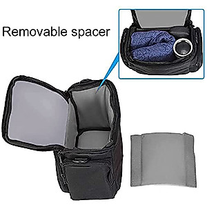 CADeN Compact Camera Shoulder Crossbody Bag Case Compatible for Nikon, Canon, Sony SLR/DSLR Mirrorless Cameras and Lenses Waterproof(1.0 S, Black)