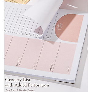 Weekly Meal Planner and Grocery List Magnetic 6x9 Inch Notepad with 52 Tear-Off Sheets - Perfect Meal Planner Notebook for Your Fridge