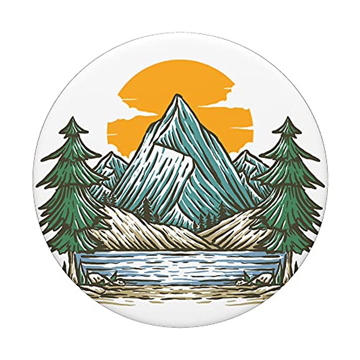 Outdoor Mountain Nature Sunset Nature Landscape PopSockets Swappable PopGrip