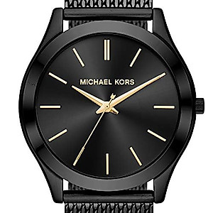 Michael Kors Slim Runway Three-Hand Black Stainless Steel Mesh Men's Watch (Model: MK8507)