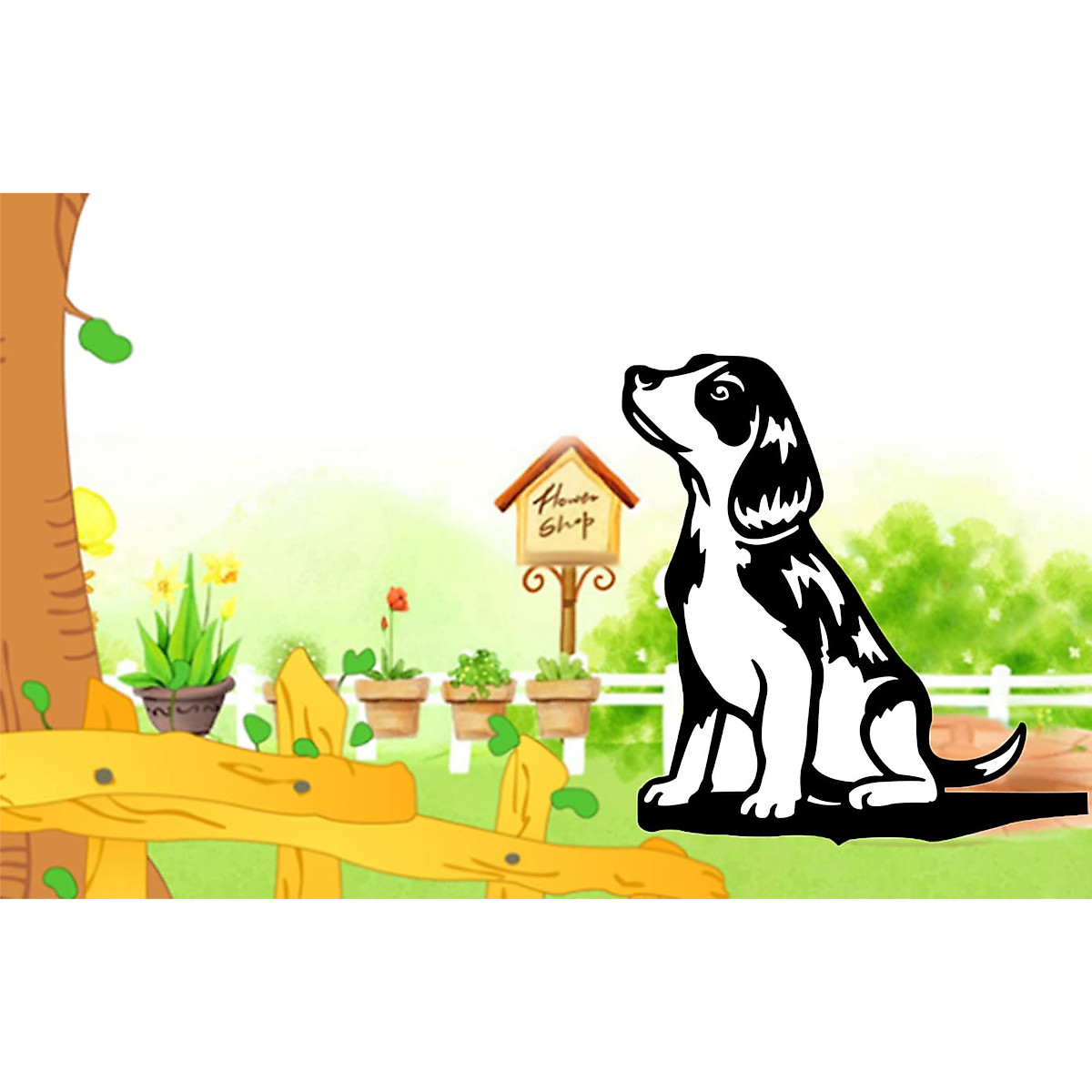 DIYBravo Beagle Metal Garden Stake | Weatherproof Yard Decor