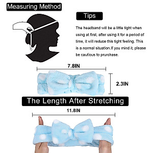 LADES Teen Girls Fuzzy Facial Headband - Skincare Hair Band Terry Cloth Headbands Spa Headband for Party, Face Wash Headbands for Women Washing Face