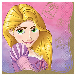 Disney Princess Rapunzel - Tangled Theme - Party Supplies Serves 16: 9" Plates Napkins Cups Table Cover Banner For Girls, Kids, Children - Rapunzel Decorations - Includes Birthday Candles