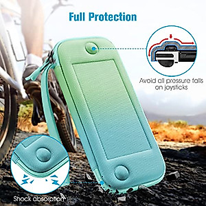 Fintie Slim Carrying Case for Nintendo Switch OLED Model 2021/Switch 2017 - [Slim Fit] Shockproof Protective Travel Storage Bag w/10 Game Cartridges for Switch Console Joy-Con, Seaside Ombre