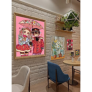 MUTOGLAVA Wall Art Decor Toilet-Bound Hanako-kun Posters, Anime Pictures Canvas Prints for Bedroom Decoration, Painting Aesthetic Photo Decor Livingroom Bathroom-Unframed-16 * 24 Inches (PINK)