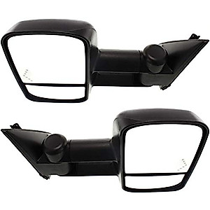 Kool Vue Power Heated Towing Door Mirrors Compatible With Chevrolet Silverado 1500 2003-2006 Manual Fold With Spotter Glass; Without Signal Light, Memory, Puddle Lamp & Auto-Dimming Textured Pair