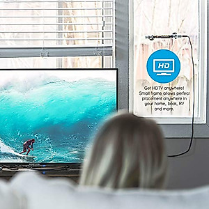 Magic Stick TV Max HD - TV Antenna for Smart TV Antenna for Digital TV Indoor Outdoor HD Antenna TV Digital HD, Amplified HD Digital TV Antenna Signals Up To 80 Miles HDTV Antenna - 20ft Coaxial Cable