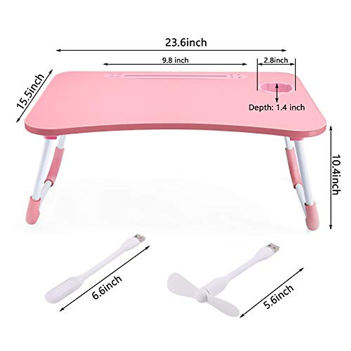 Slendor Laptop Desk Foldable Bed Table Folding Breakfast Tray Portable Lap Standing Desk Notebook Stand Reading Holder for Bed/Couch/Sofa/Floor