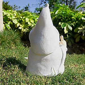 Funny Naughty Gnomes ,Christmas Decorations,Middle Finger Smoking Wizard Gnome Paint Your Own 6.29 in Garden Lawn Gnome Yard Gnomes Figurine for Garden Decorations