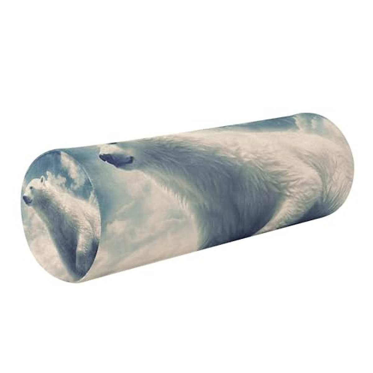 xigua Cute Bear Neck Roll Pillow for Neck Relief with Removable Washable Cover - Memory Foam Round Cylinder Bolster, Ergonomically Designed for Head, Neck, Back, and Legs