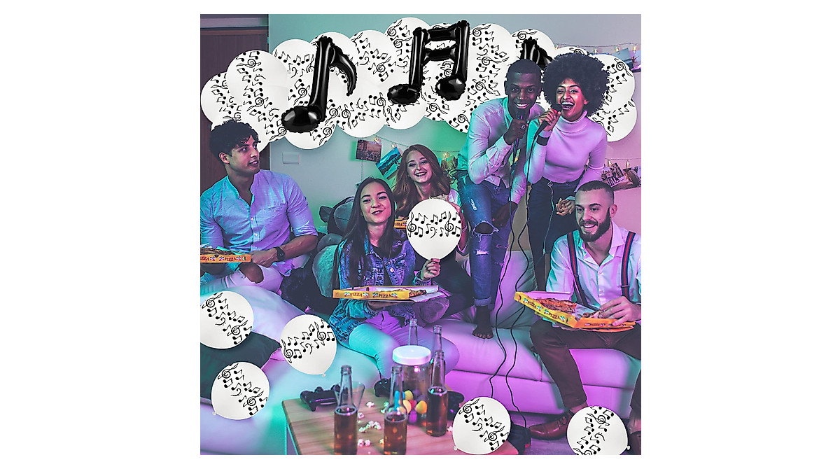 Music Note Balloons for Themed Birthday Parties