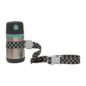 Sippy Cup Straps & Baby Toy Leash for Strollers High Chair 4pc Teethers Pacifier (Black/Blue)