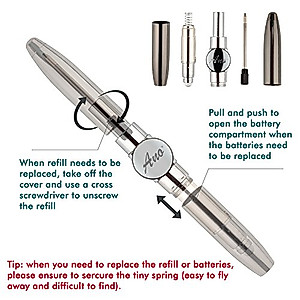 SMOOTHERPRO Fidget Spinner Pen with LED Light to Help ADHD Stress Reducer Thinking Ballpoint Pen Gift Pen Anti Stress Anxiety Infinity with Gift Box Color Brown (FS702)