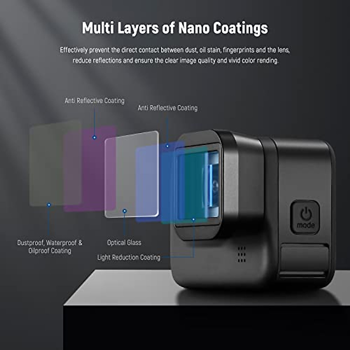 NEEWER Upgraded Version 1.33x Anamorphic Lens Compatible with GoPro Hero 9 10 11 Black, 2.40:1 Widescreen Cinematic Flare Effect, HD Double Side Multi Layer Anti Reflection Coating Action Camera Lens