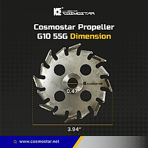 Cosmostar Stainless Steel Mixing 3 Gear Blades 55 Gallon Paint Mixer Stirring Propeller Tools for Paint Epoxy, Resin, Silicone Stirrer Paddle with OD: 0.47” Shaft Rod, Gear OD: 3.94 in (3 Blades)