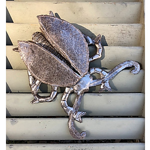 Metal Garden Beetle, Indoor and Outdoor Bugs, Handmade in Haiti, Backyard Fence Decor 5.5 in. x 6 in.