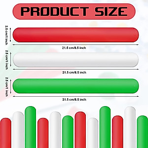 Holiday Red and Green Silicone-Covered Metal Strips - Wrapping Paper Holder and Poster Stabilizer Slap Bands, 24 Pieces
