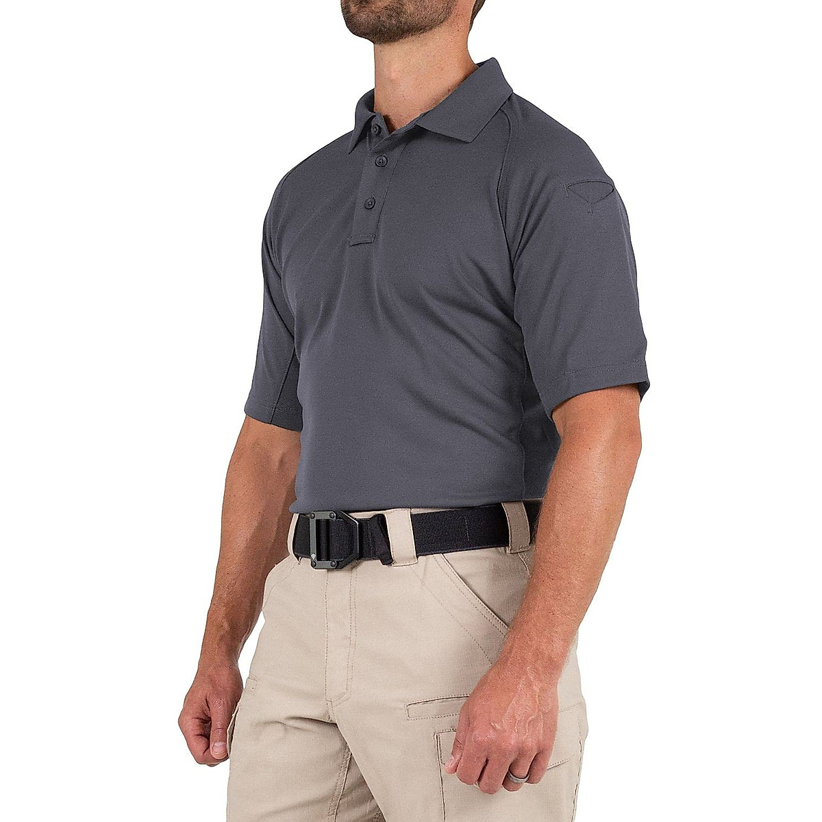 First Tactical 112509-015-L Men's Performance Ss Polo Asphalt L