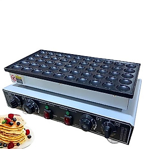 Minis Pancake Maker 50 Pack | Commercial Minis Pancakes Maker Machine | 1800W Minis Dutch Pancakes Maker | 1.8 Inches Dorayakis Maker With 2 Thermostats and 5 Mins Timers, Non-stick Coating