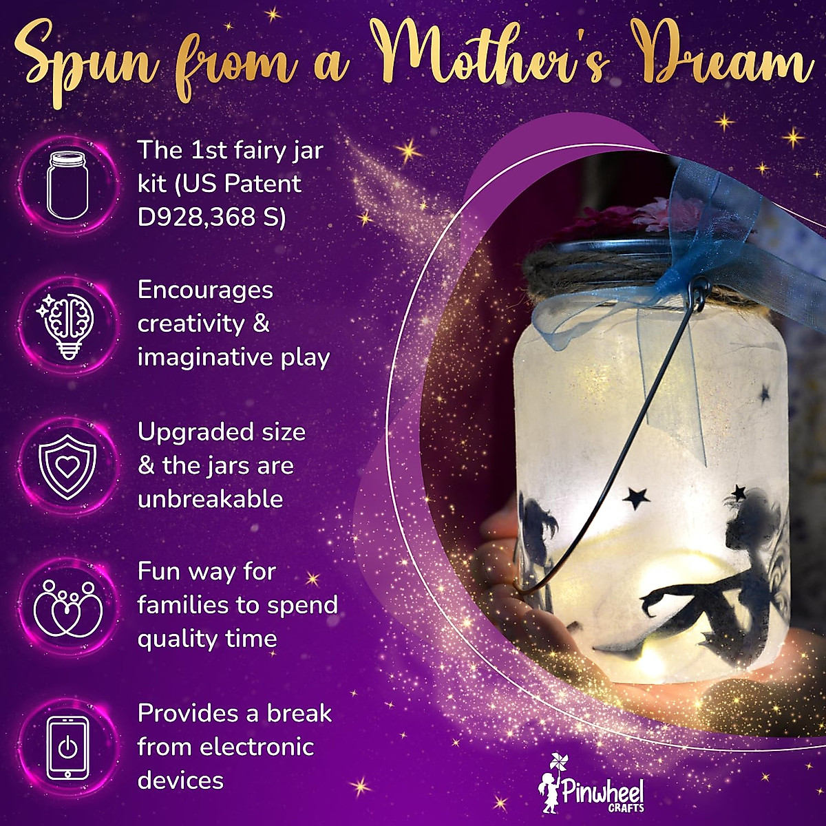 Arts and Crafts for Kids Ages 8-12: Fairy Jar Kit – Make Your Own Fairy Lantern Night Light – Birthday Gift for Girls - Crafts for Girls