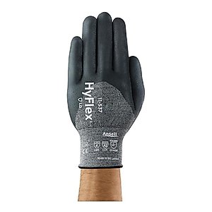 Ansell Healthcare 11537070 Series 11-537 HyFlex HPPE Glove, 3/4" Dipped, 18 Gauge, Size 7, Cool Gray (Pack of 144)