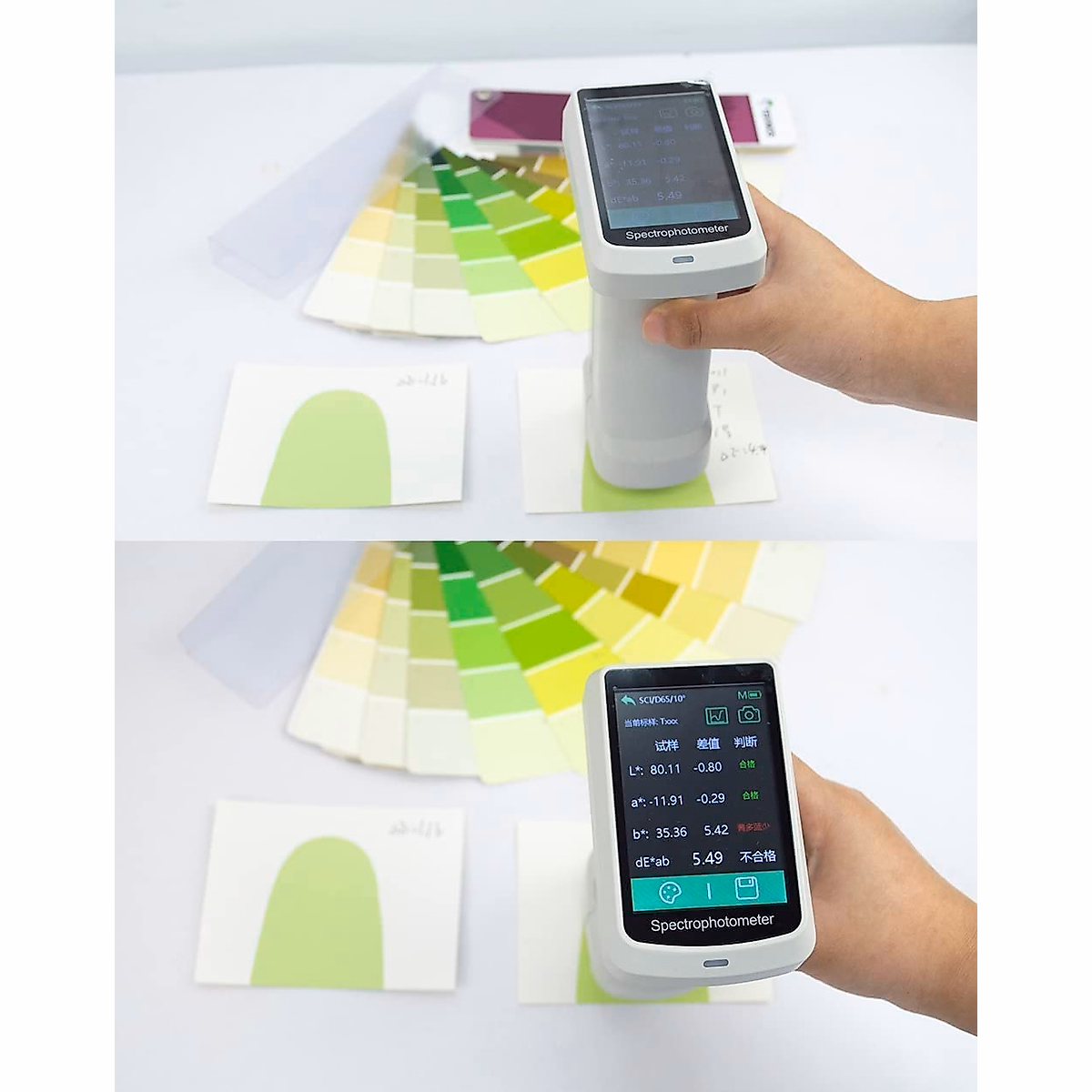 YFYIQI Three Apertures Spectrophotometer D/8 SCI SCE Spectrocolorimeter Color Meter Tester Analyzer with Repeatability ≤0.03 Interval 10nm PC Software Mobile App