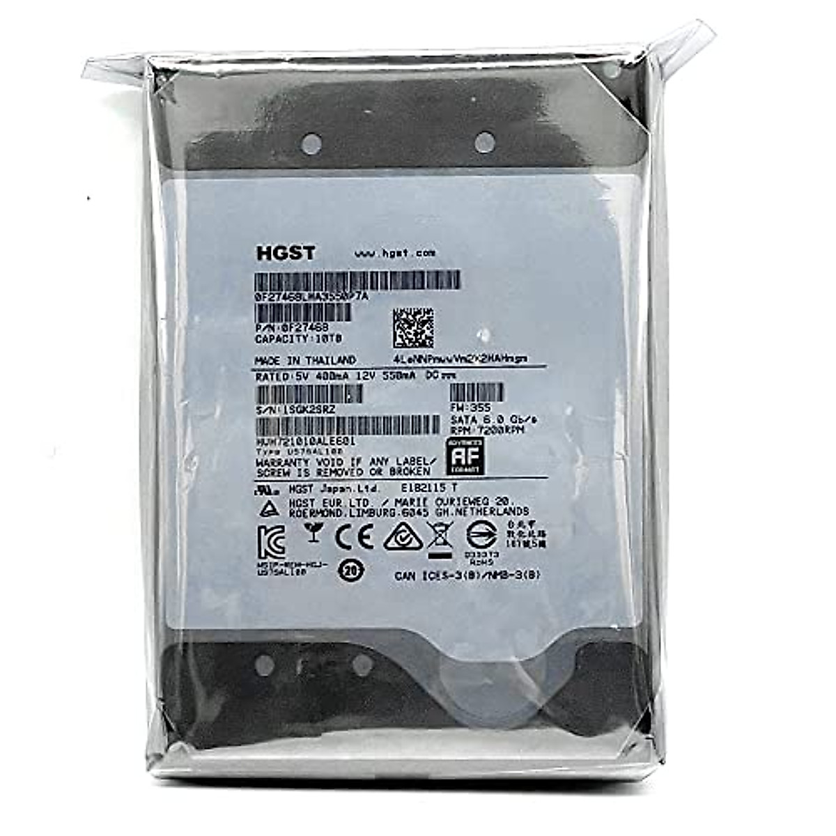 HGST WD Ultrastar DC HC510 10TB 7200RPM SATA 6Gb/s 3.5" SED Hard Drive - HUH721010ALE601 (0F27605) (Renewed)