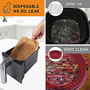 AIEVE Air Fryer Paper Accessories for Dual Basket Air Fryer, 100Pcs Non-Stick Air Fryer Liners Disposable Compatible with Ninja 2-Basket Air Fryer, Instant Vortex Plus XL 8-quart Dual Basket Air Fryer