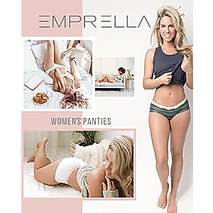Emprella Cotton Underwear Set for Women, 5 pcs Pack Seamless Women's Underwear, Cheeky Hipster Panties, Solid Bliss, Small