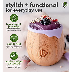 Bamboo Baby and Toddler Sippy Cup - 5 Oz Eco-Friendly Dinky Cup with Cute Silicone Drip Rim for Teeth and Gum Protection - Ideal Toddler Transition Cup (Lilac)