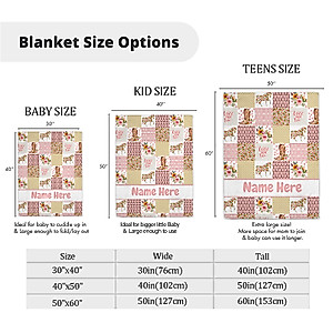 Personalized Floral Horse Minky Baby Blankets with Name, Custom Rose Baby Crib Bedding Sets for Girls Kids- Registry Gifts - Soft Plush Infant Toddler Baby Newborn Blanket