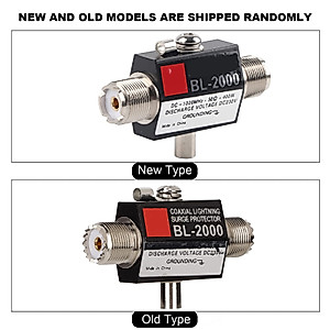 Coax Surge Protector, BL‑2000 Coaxial Lightning Surge Protector Coaxial Lightning Arrestor PL259 Female to PL259 Female Coaxial Lightning Arrestor