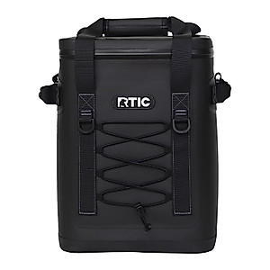 RTIC Backpack Cooler 36 Can, Insulated Portable Soft Cooler Bag Waterproof for Ice, Lunch, Beach, Drink, Beverage, Travel, Camping, Picnic, Car, Hiking, Black