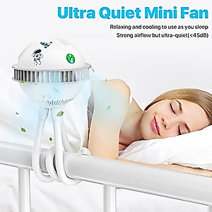 SWTOIPIG Stroller Fan Clip On for Baby Battery Operated, Small Portable Fan Rechargeable with Flexible Tripod, Mini Handheld USB Fan forTravel, Car Seat, Camping, and Bedroom