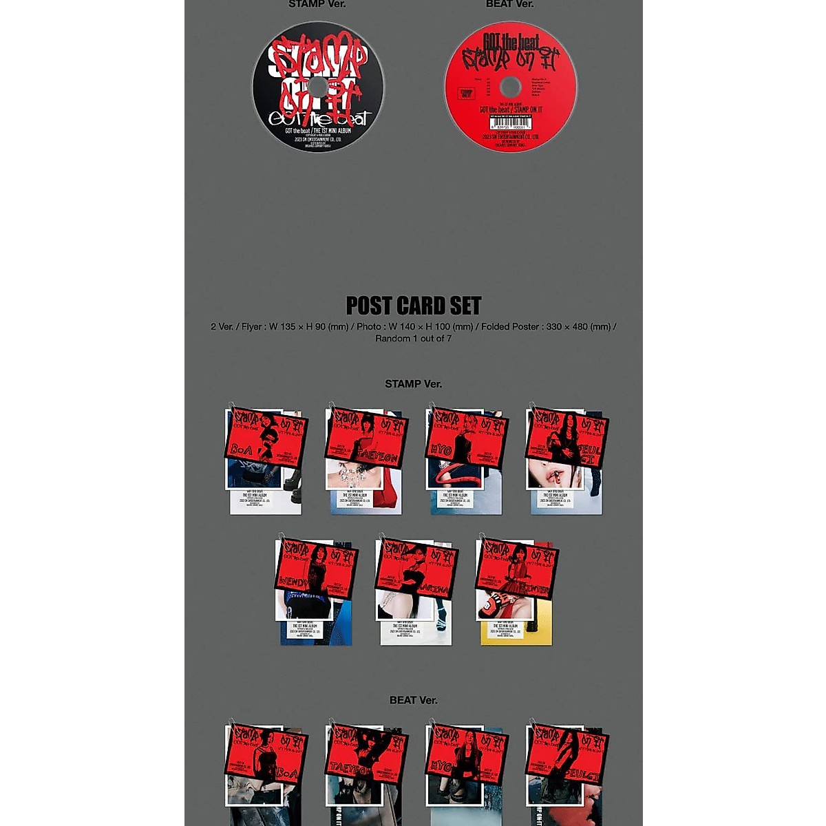 GOT the beat Stamp On It 1st Mini Album CD+Poster+Photobook+Postcard set+Photocard+Tracking (BEAT Version)