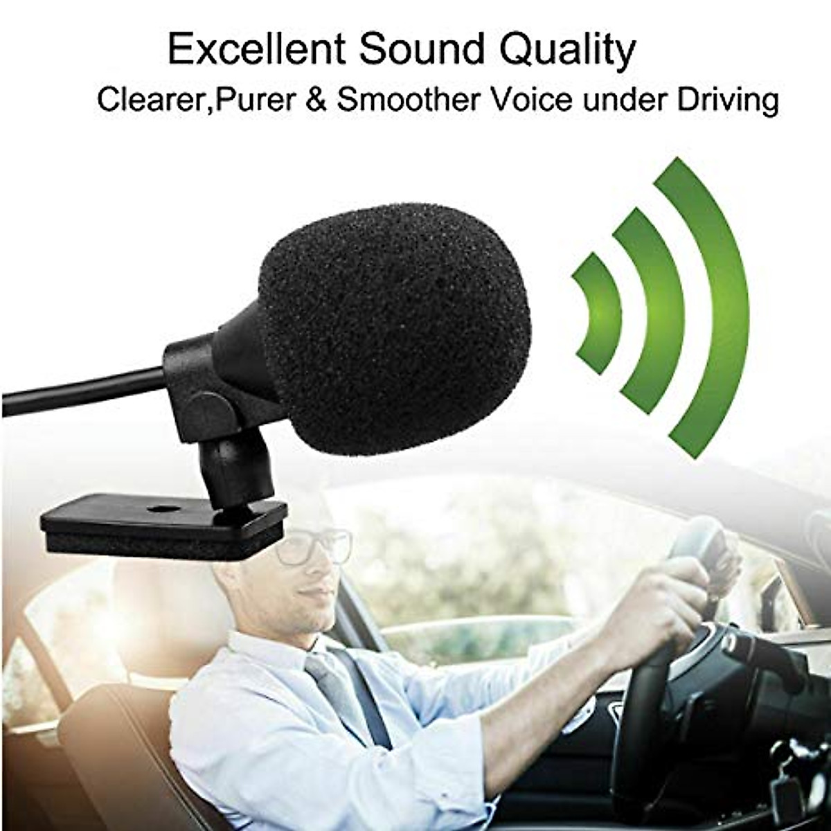 NowTH 3.5mm Microphone Mic HD Voice Assembly for Car Vehicle Head Unit Bluetooth Enabled Stereo Radio DVD GPS (9.85 Feet Cable)